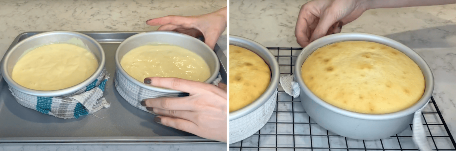 How To Bake Flat Cake Layers - Using a Simple Kitchen Towel