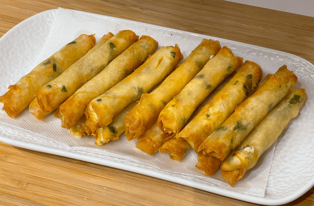 Crispy Cheese Rolls (Lebanese Cheese Rakakat)