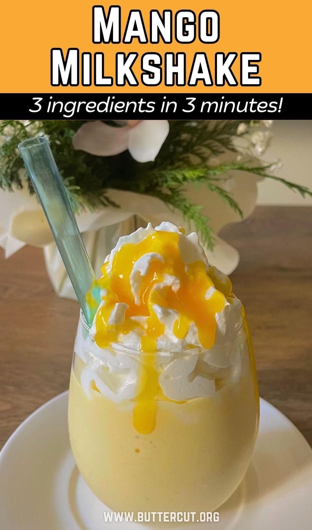 Mango Milkshake Recipe - 3 Ingredients!